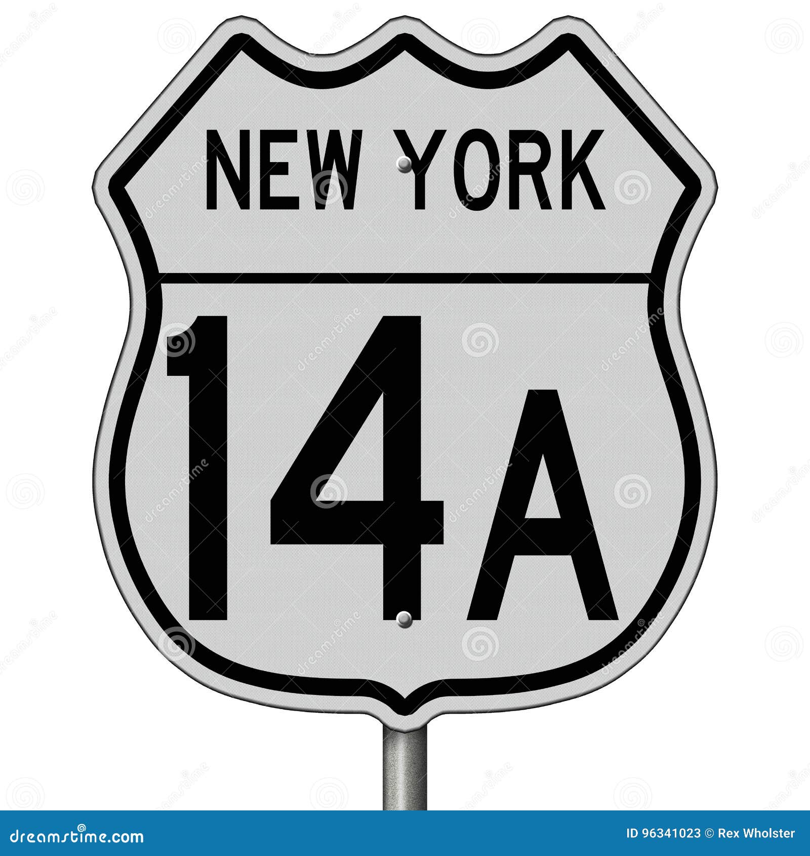 Highway Sign for New York Route 14A Stock Illustration - Illustration ...