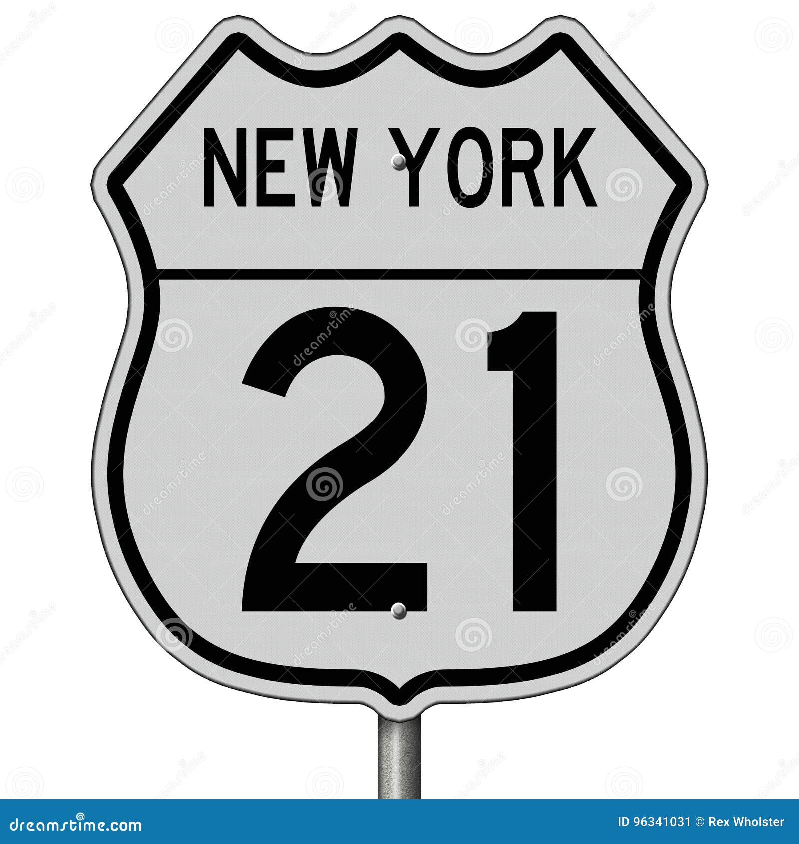 Highway Sign for New York Route 21 Stock Illustration - Illustration of ...