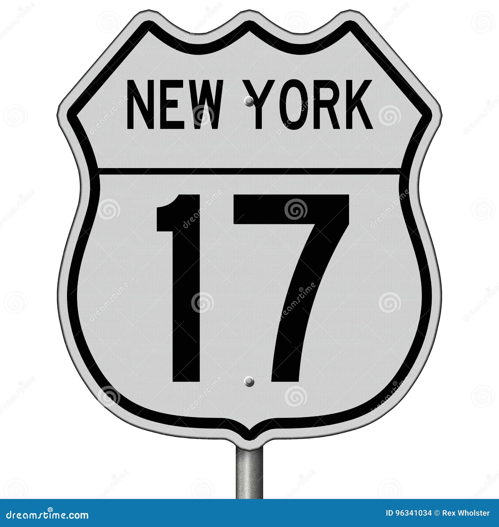 Highway Sign for New York Route 17 Stock Illustration - Illustration of ...