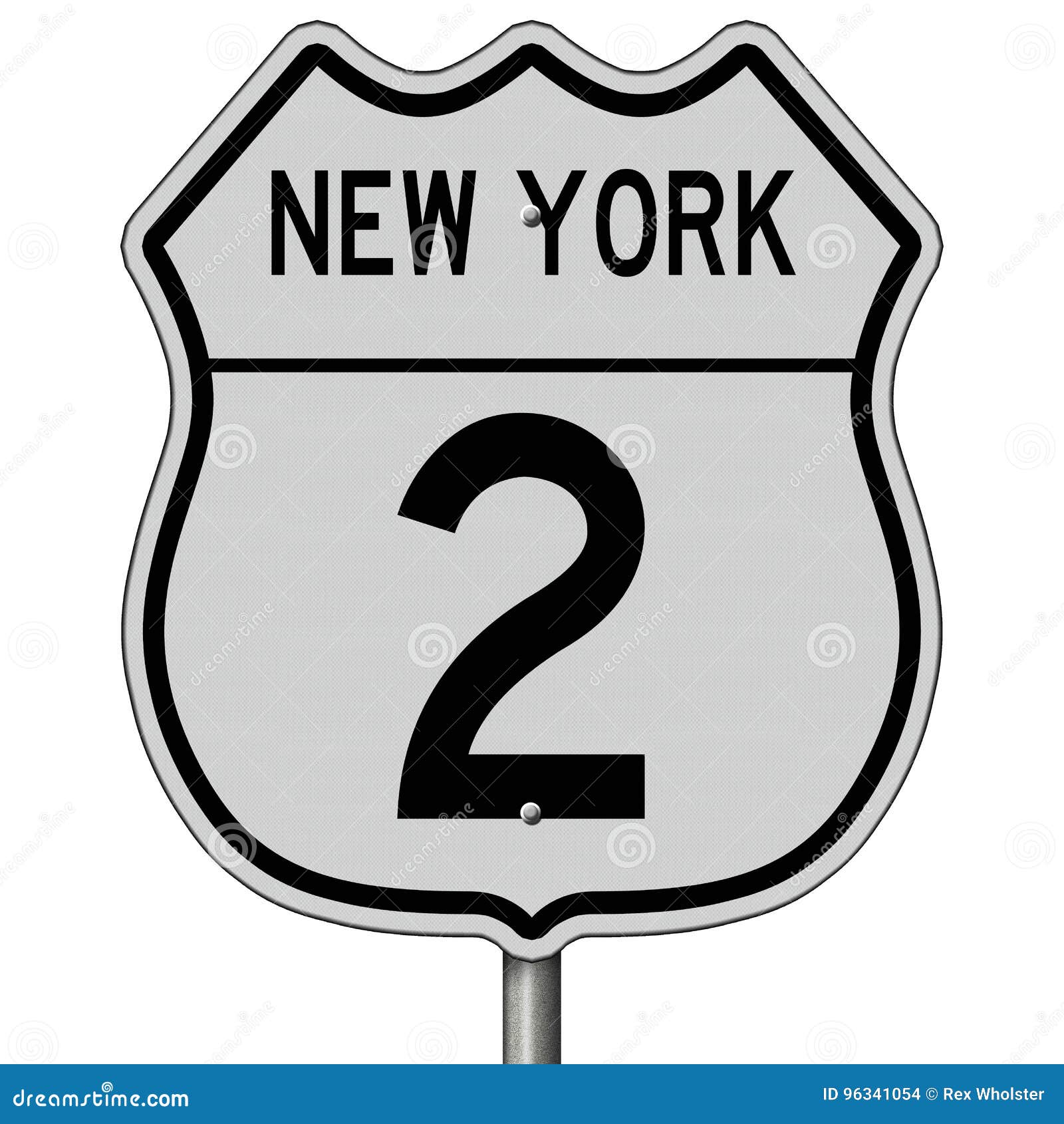 Highway Sign for New York Route 2 Stock Illustration - Illustration of ...