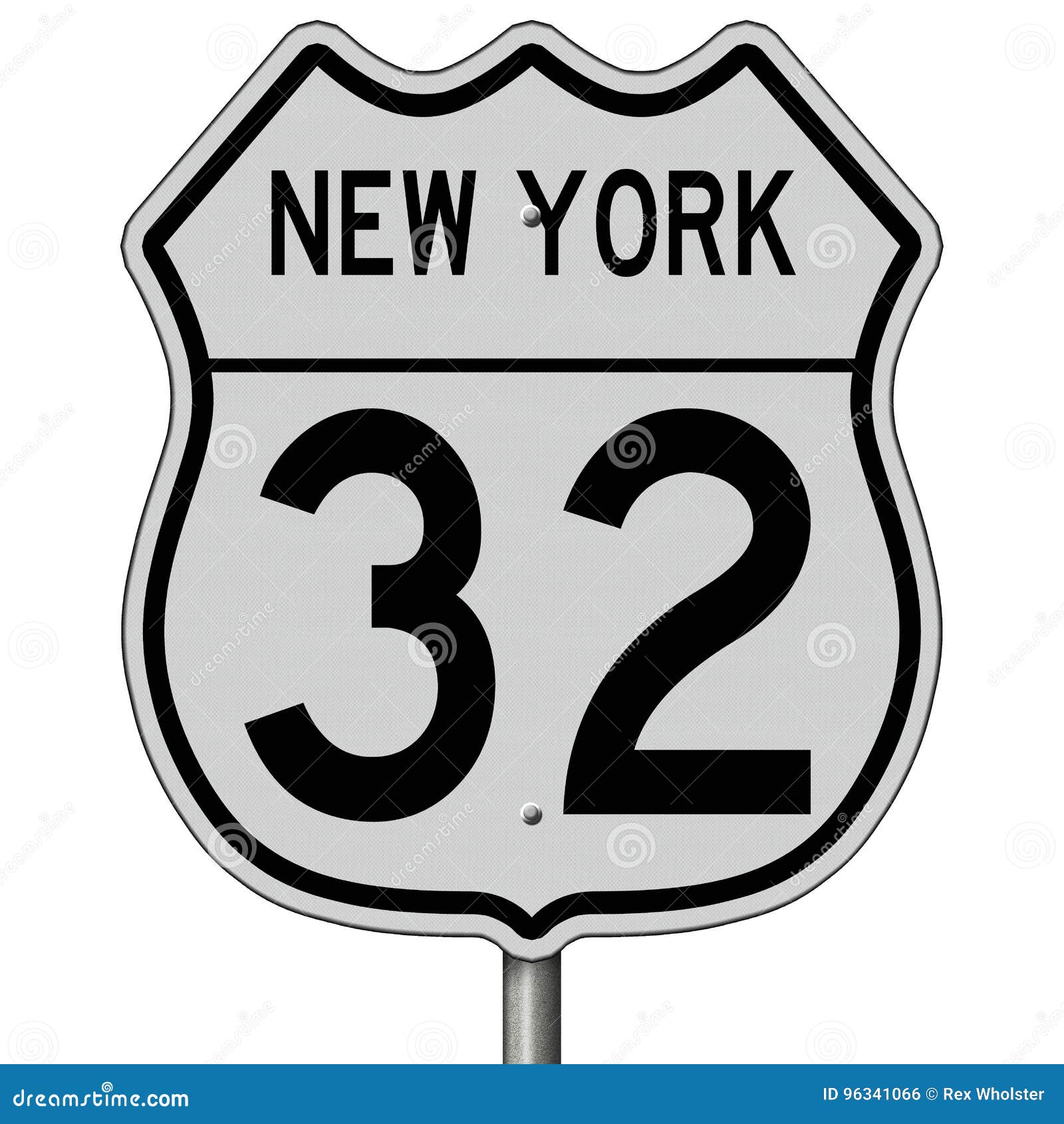 Highway Sign for New York Route 32 Stock Illustration - Illustration of ...