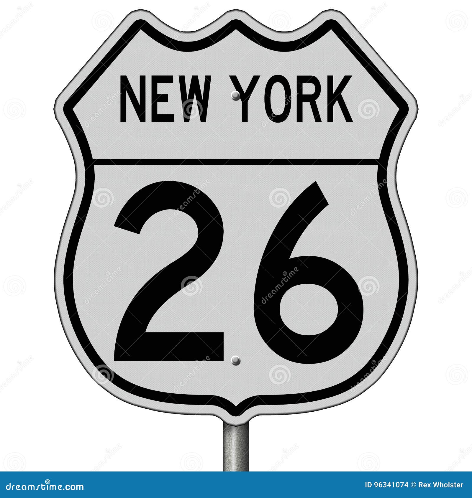 Highway Sign for New York Route 26 Stock Illustration - Illustration of ...