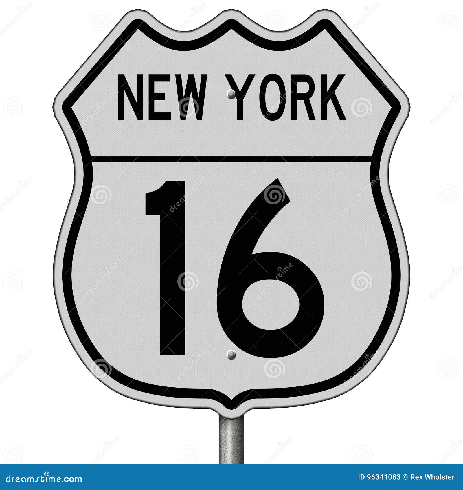 Highway Sign for New York Route 16 Stock Illustration - Illustration of ...