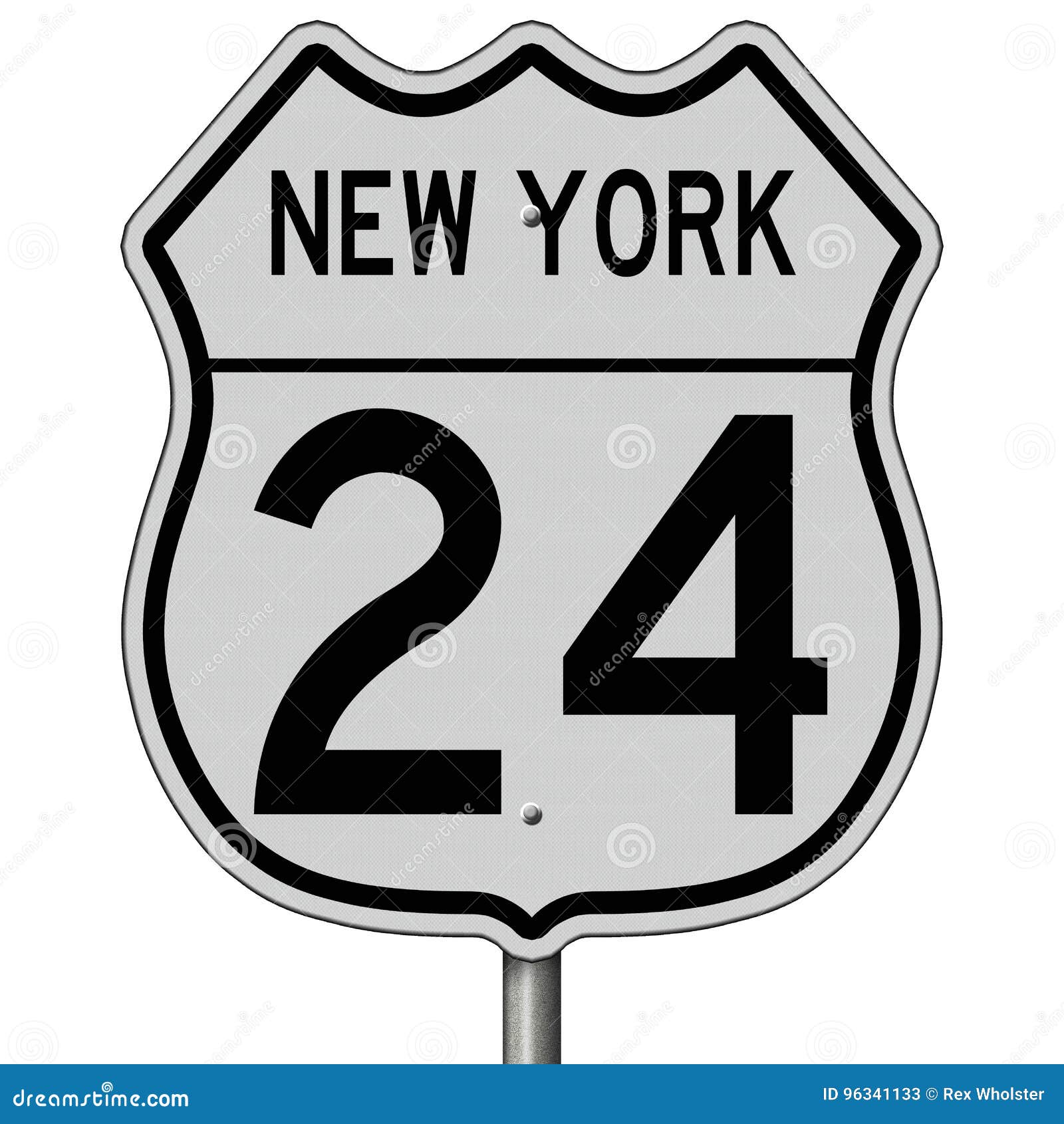 Highway Sign for New York Route 24 Stock Illustration - Illustration of ...