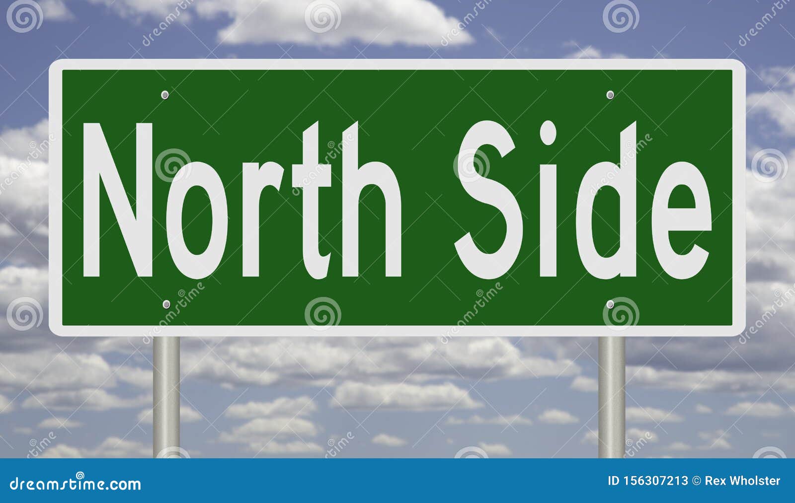 Highway Sign for North Side Stock Illustration - Illustration of road ...