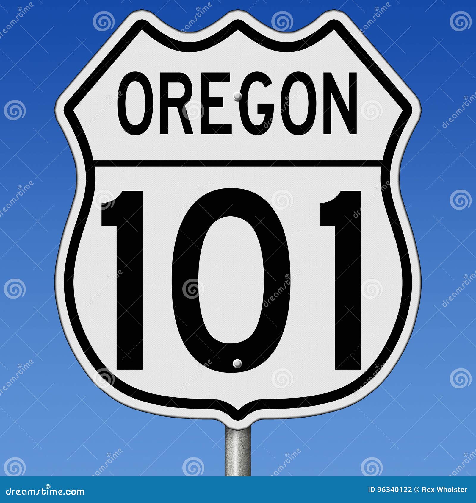 Highway Sign for Oregon Route 101 Stock Illustration - Illustration of ...