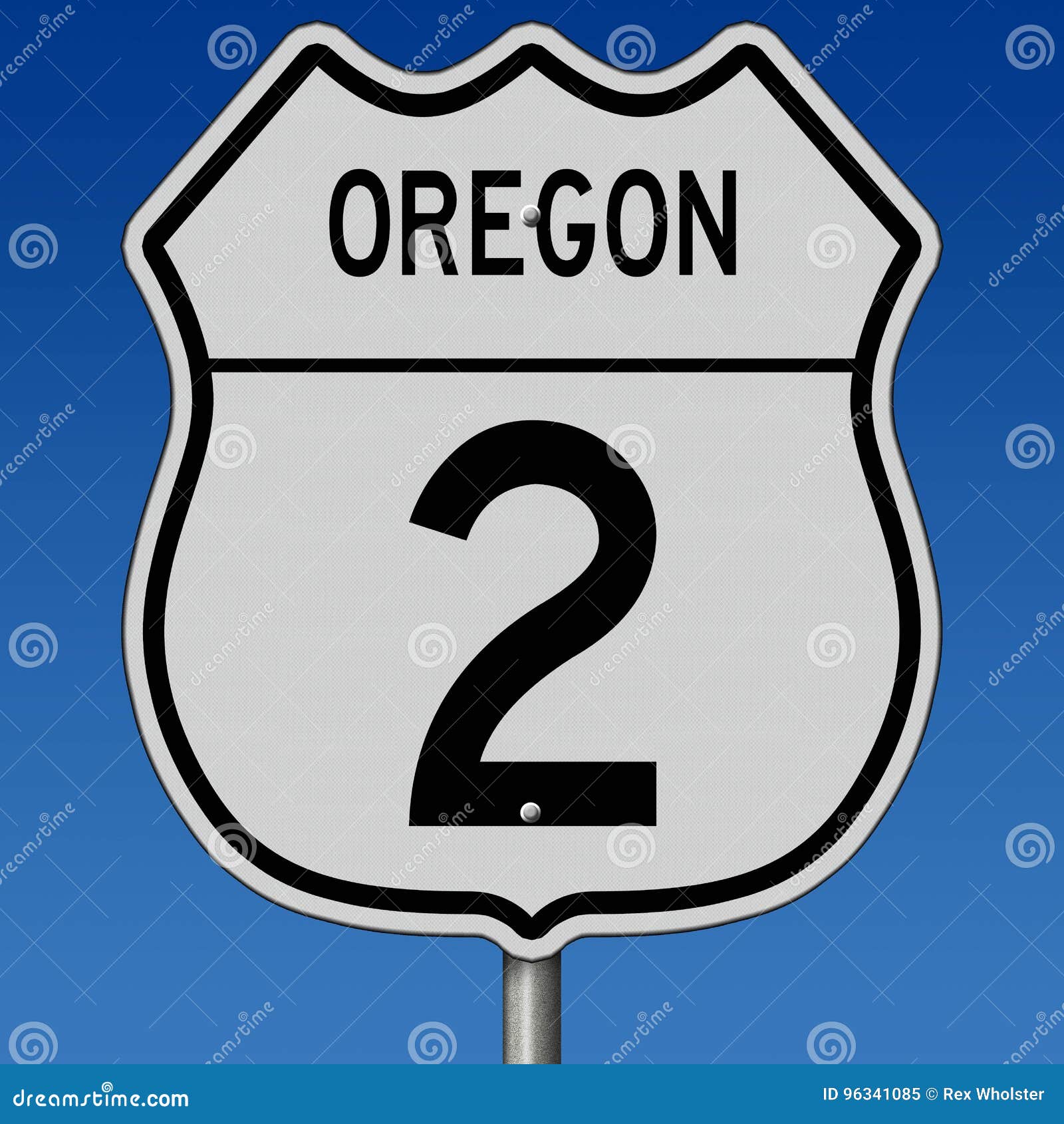 Highway Sign for Oregon Route 2 Stock Illustration - Illustration of ...