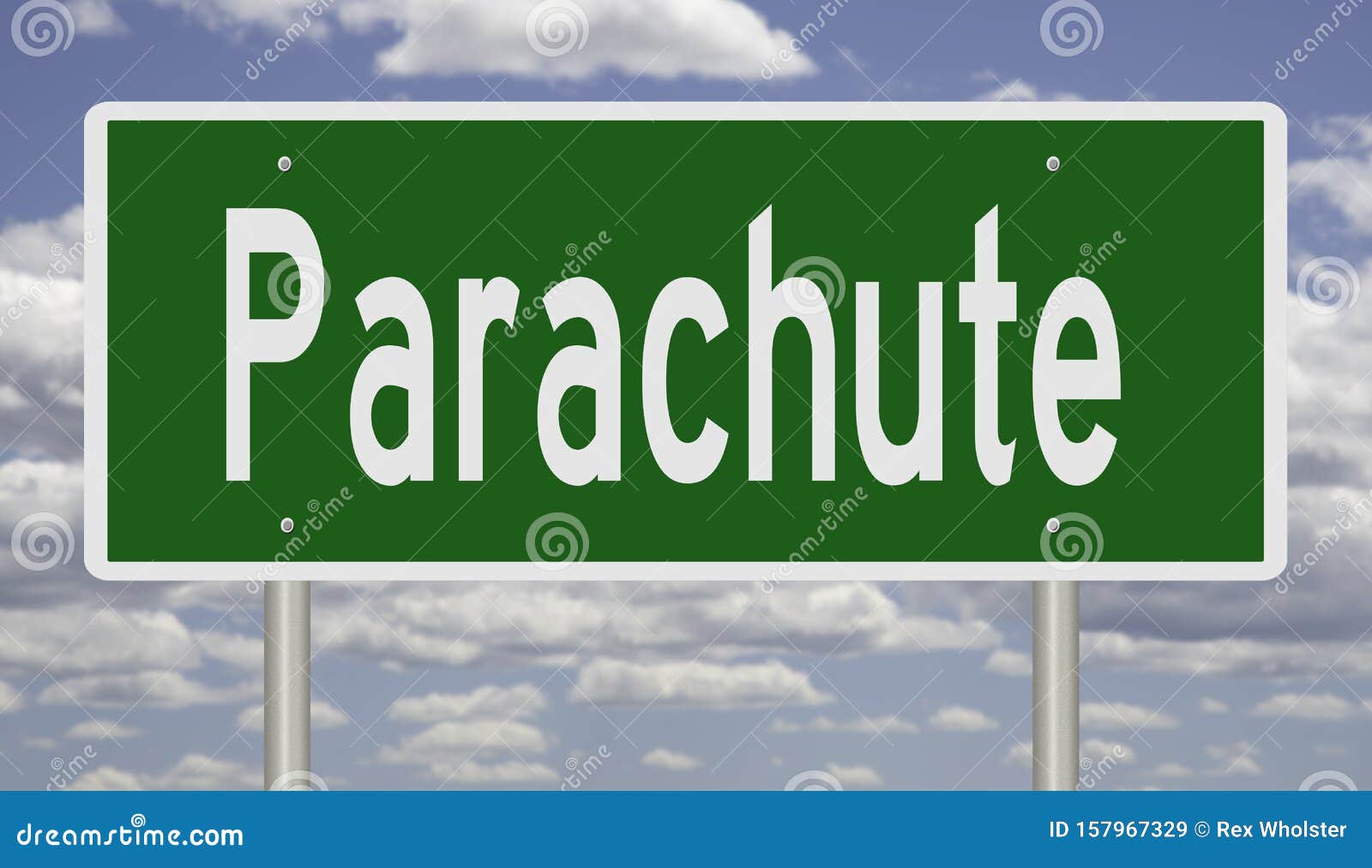 Highway Sign for Parachute Colorado Stock Illustration - Illustration ...