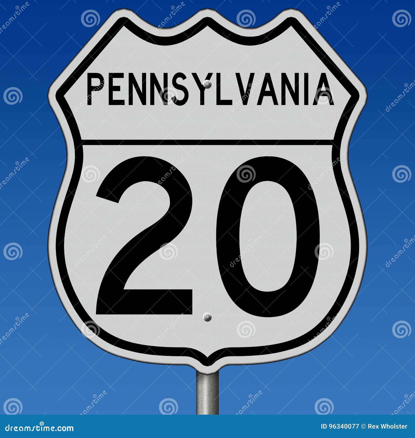 Highway Sign for Pennsylvania Route 20 Stock Illustration ...