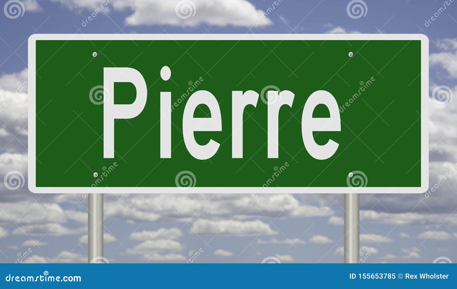 Highway Sign for Pierre South Dakota Stock Illustration - Illustration ...