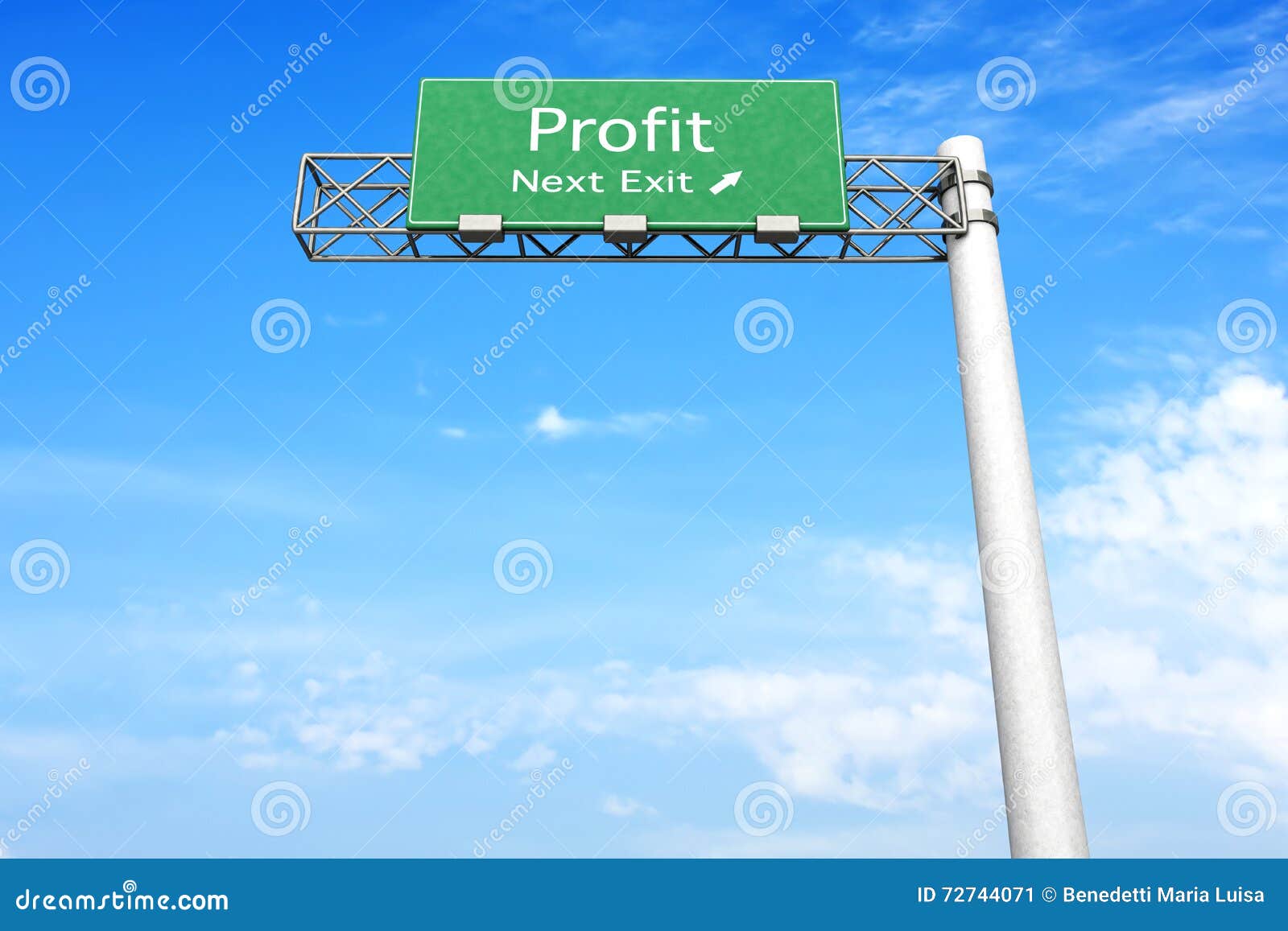 Highway Sign - Profit stock illustration. Illustration of billboard ...