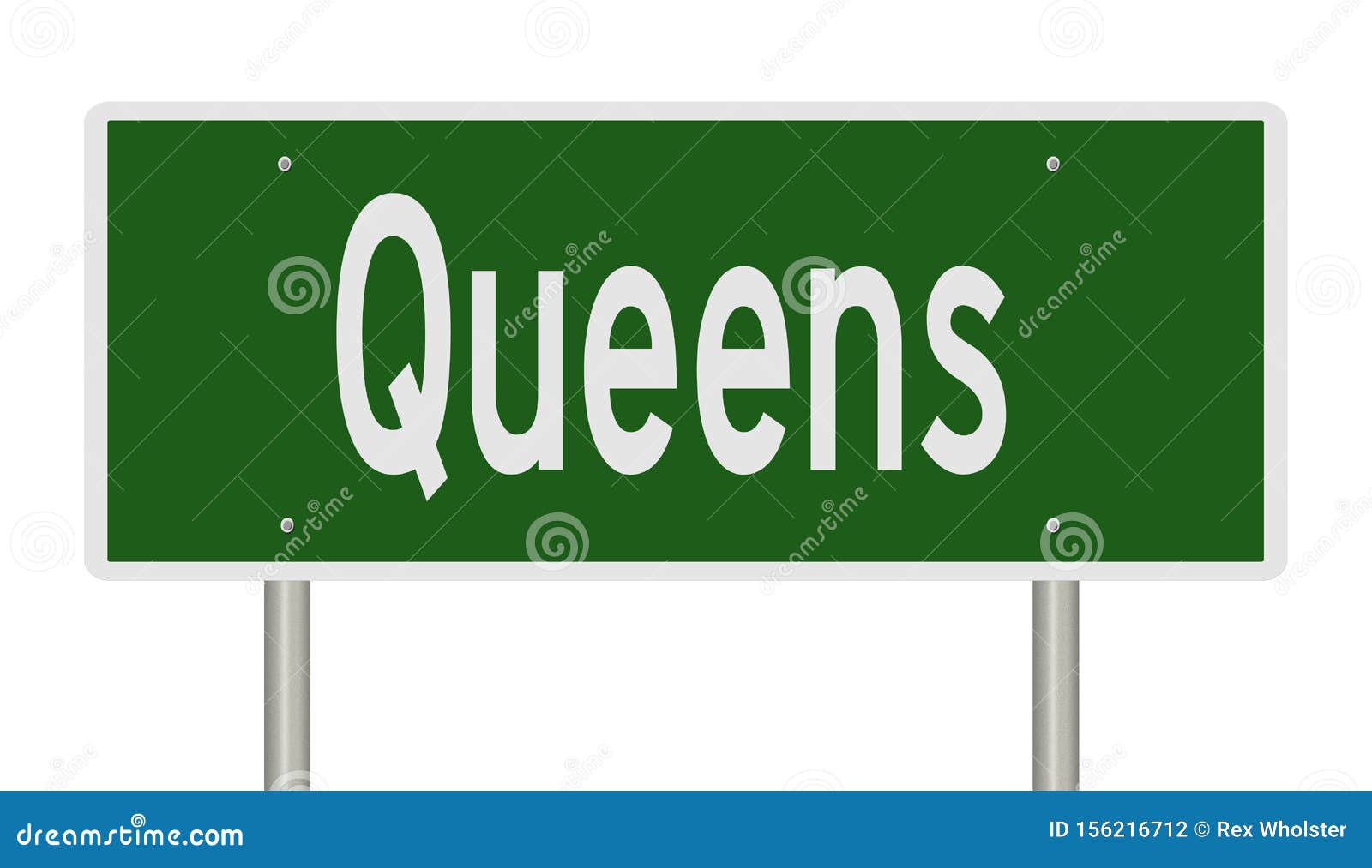 Highway Sign for Queens New York Stock Illustration - Illustration of ...