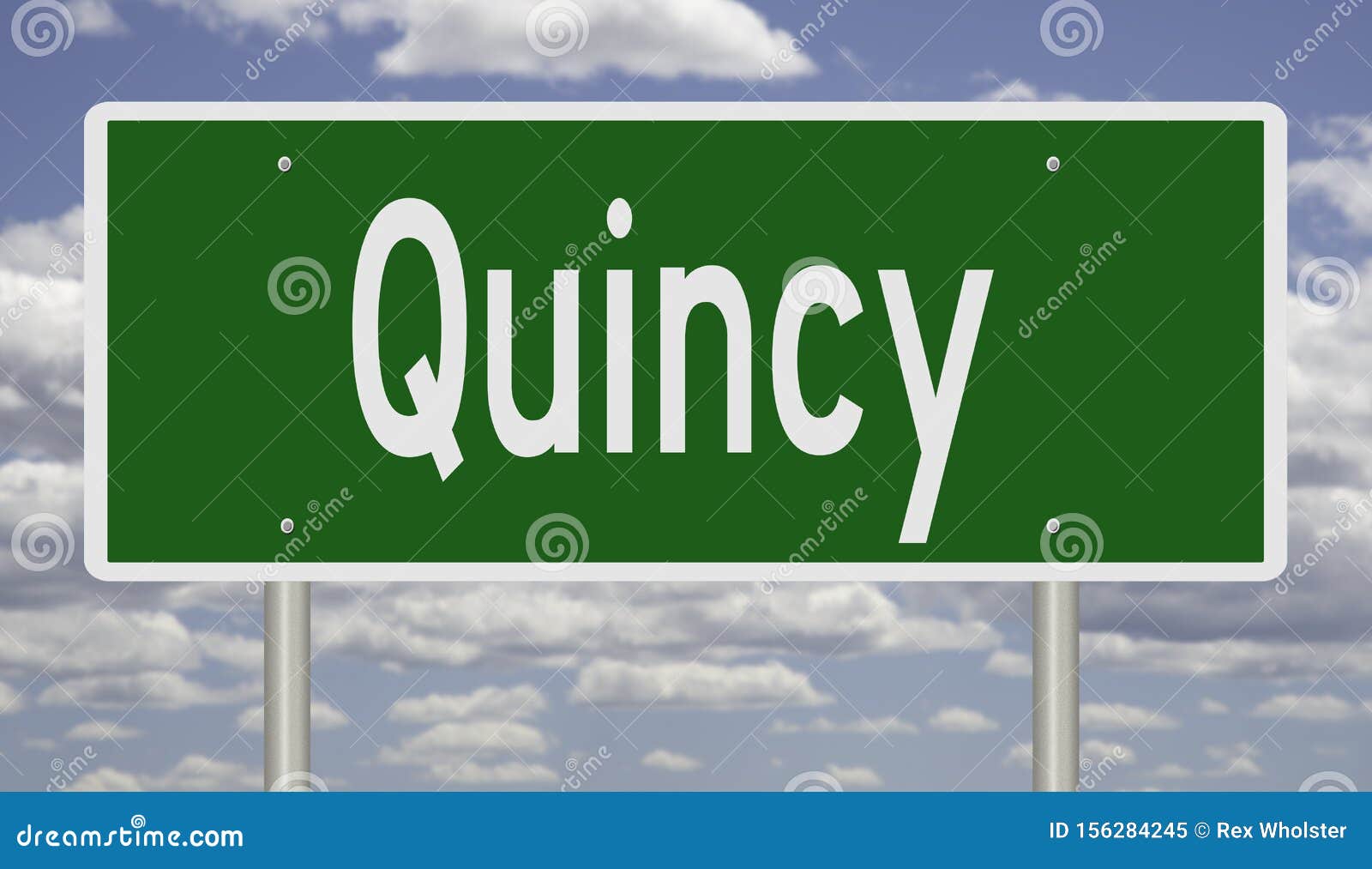 Highway Sign for Quincy Massachusetts Stock Illustration - Illustration ...