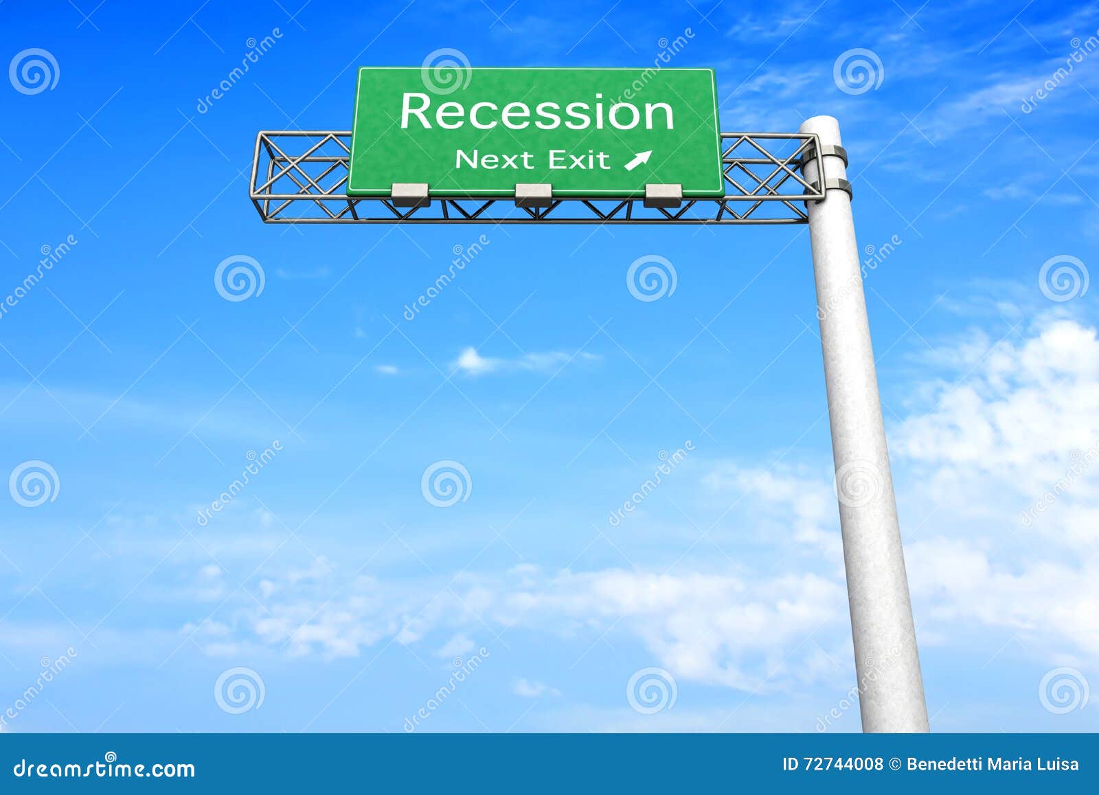 Highway Sign - Recession stock illustration. Illustration of frame ...