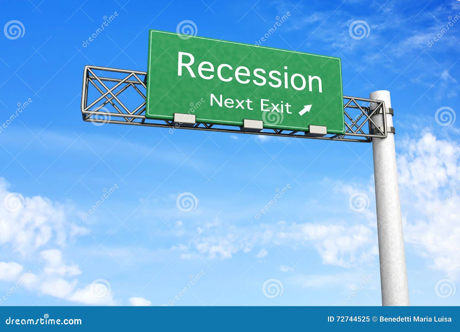 Highway Sign - Recession stock illustration. Illustration of ...