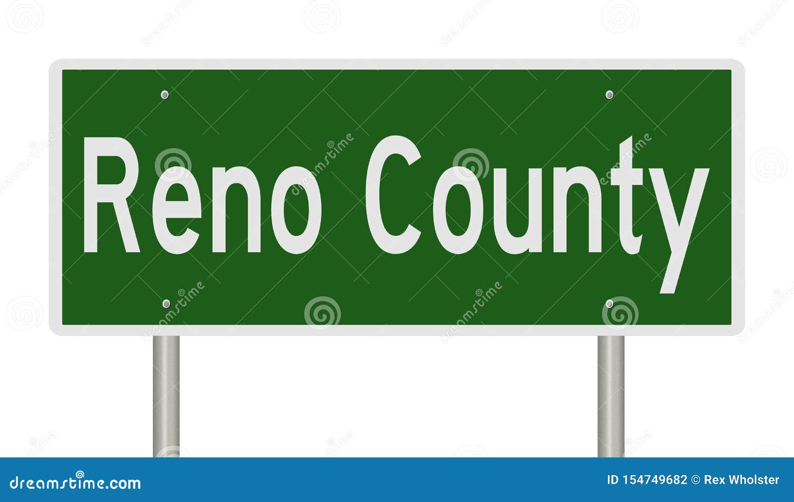 Highway Sign for Reno County Stock Illustration - Illustration of road ...