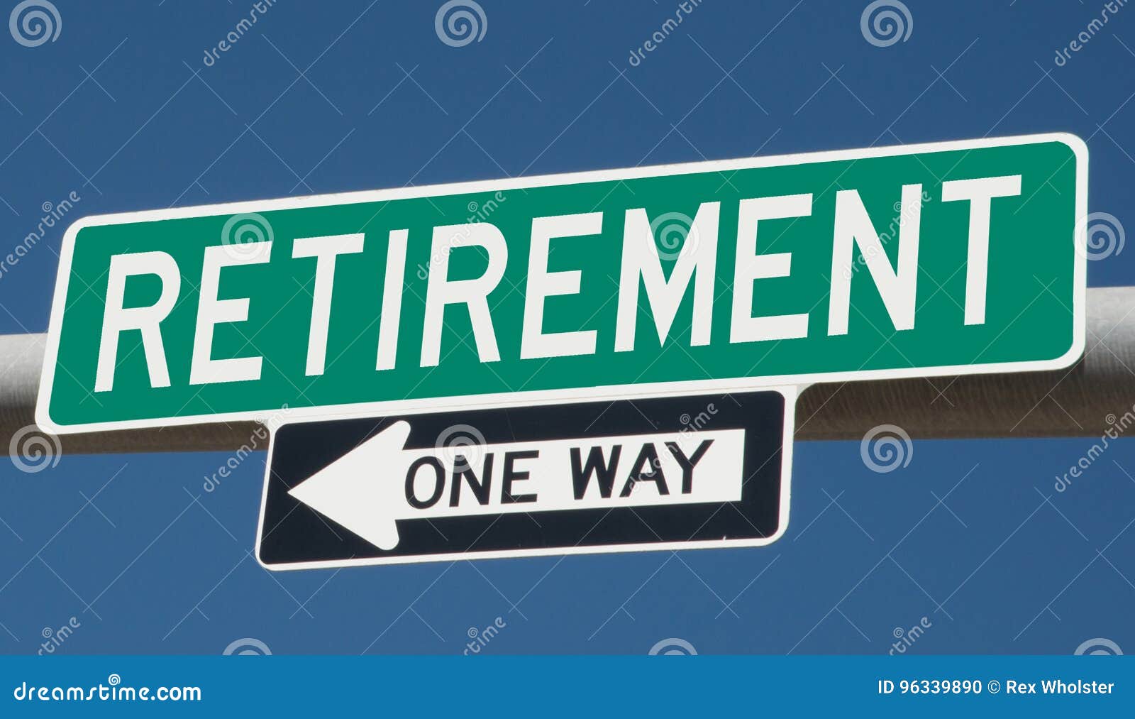 Highway Sign with RETIREMENT and ONE WAY Stock Illustration ...