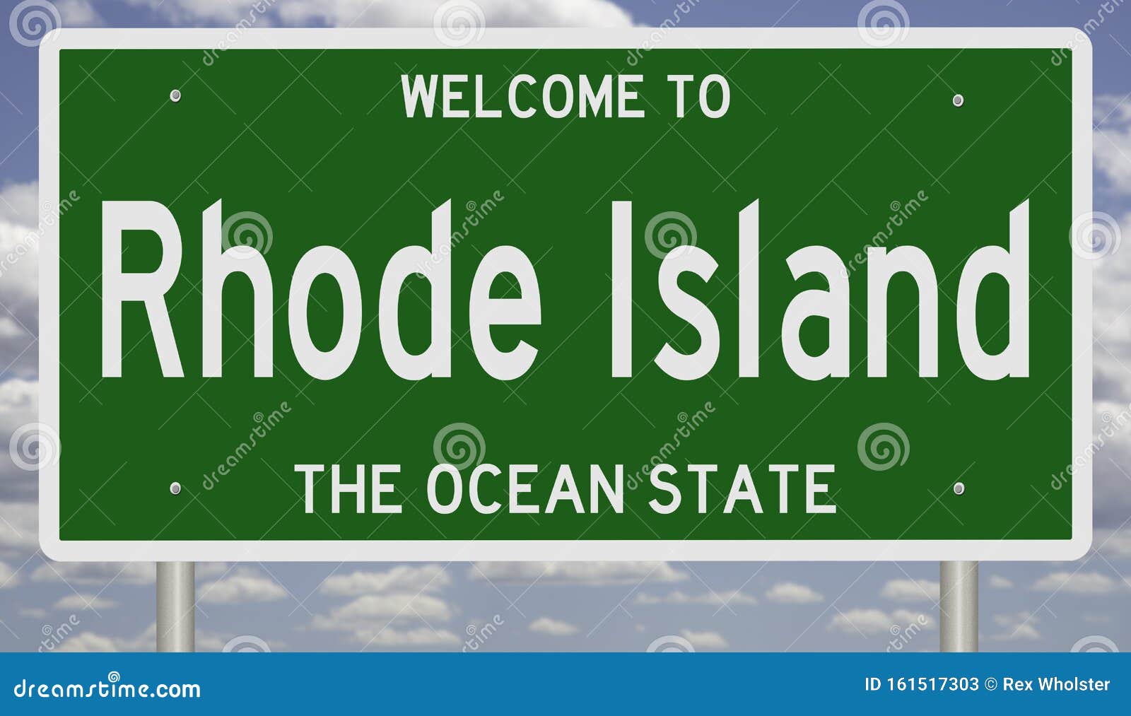 Highway Sign for Rhode Island Stock Illustration - Illustration of ...