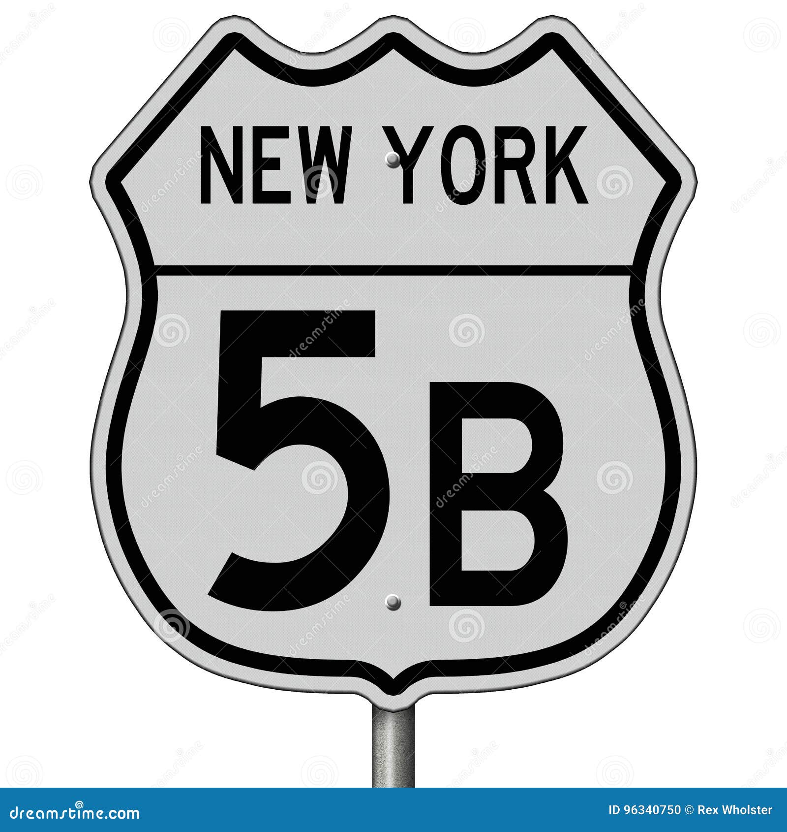 Highway Sign for Route 5B in New York Stock Illustration - Illustration ...