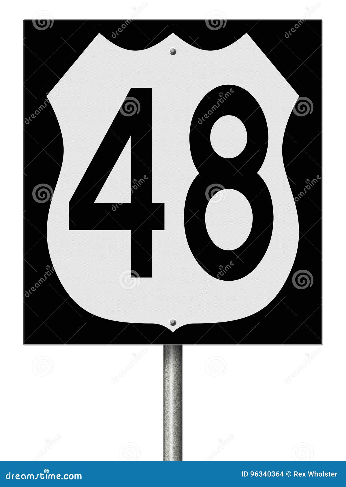 Highway sign for Route 48 stock illustration. Illustration of road ...