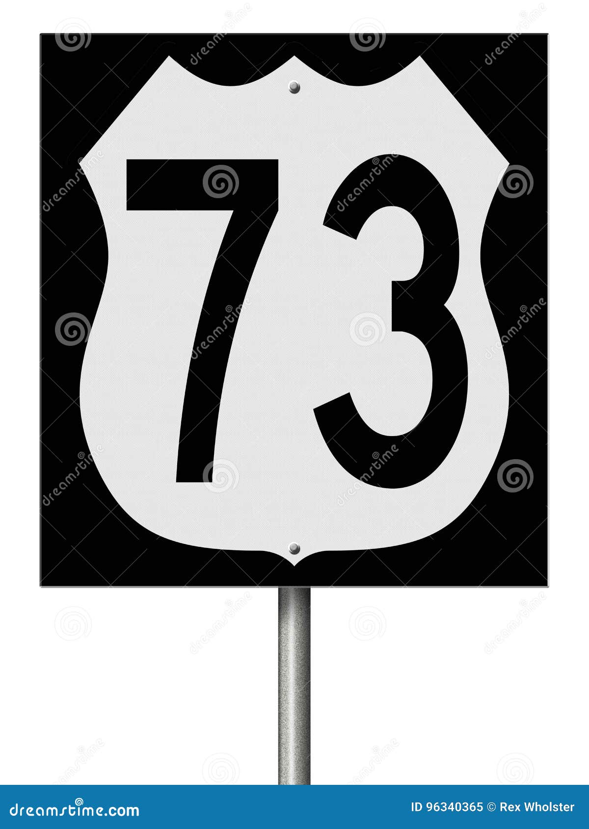 Highway sign for Route 73 stock illustration. Illustration of rendering ...