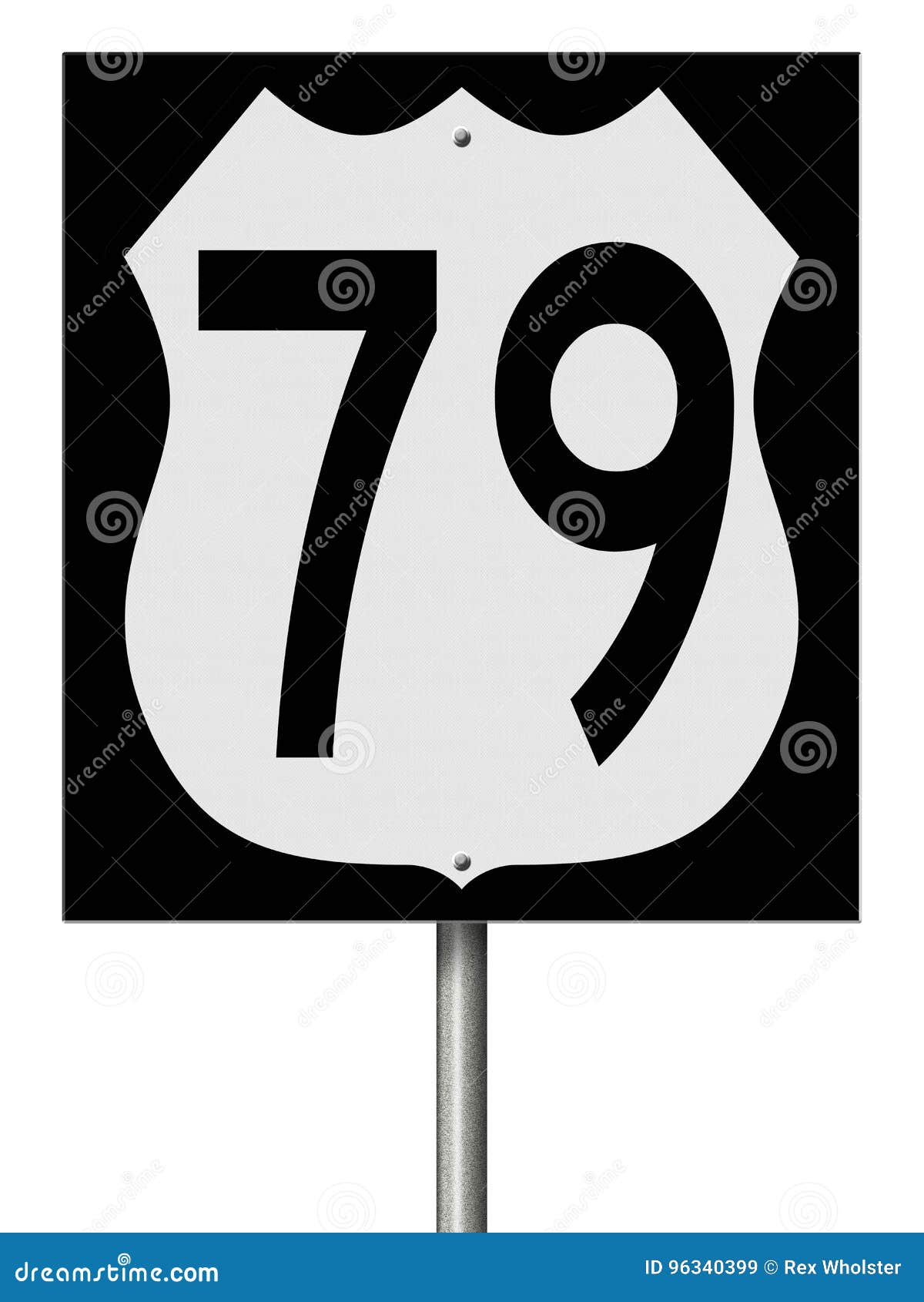 Highway sign for Route 79 stock illustration. Illustration of street ...