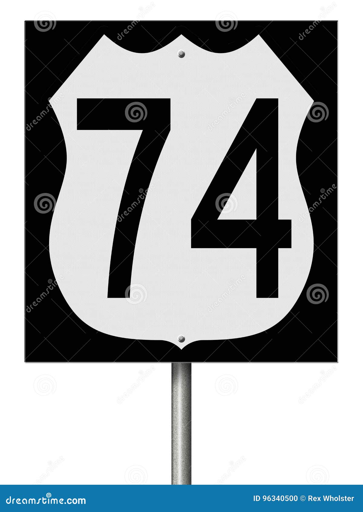 Highway sign for Route 74 stock illustration. Illustration of number ...