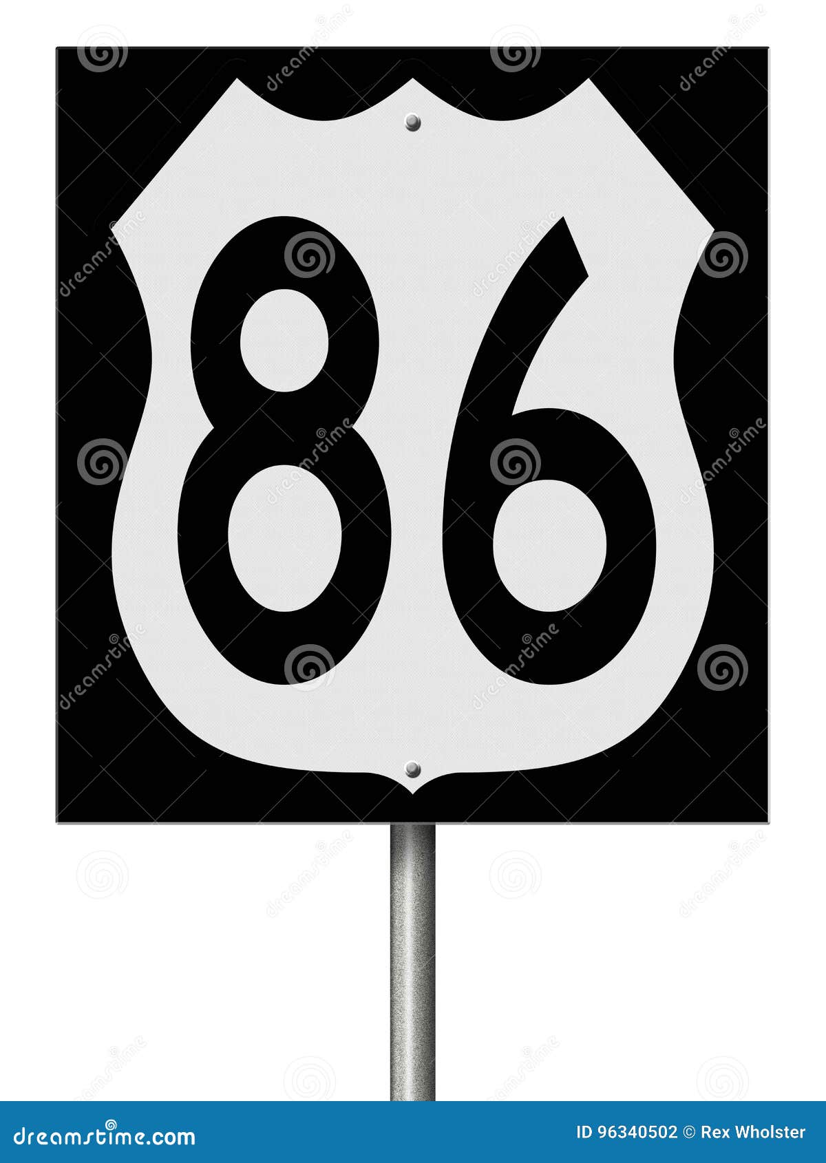 Highway sign for Route 86 stock illustration. Illustration of ...
