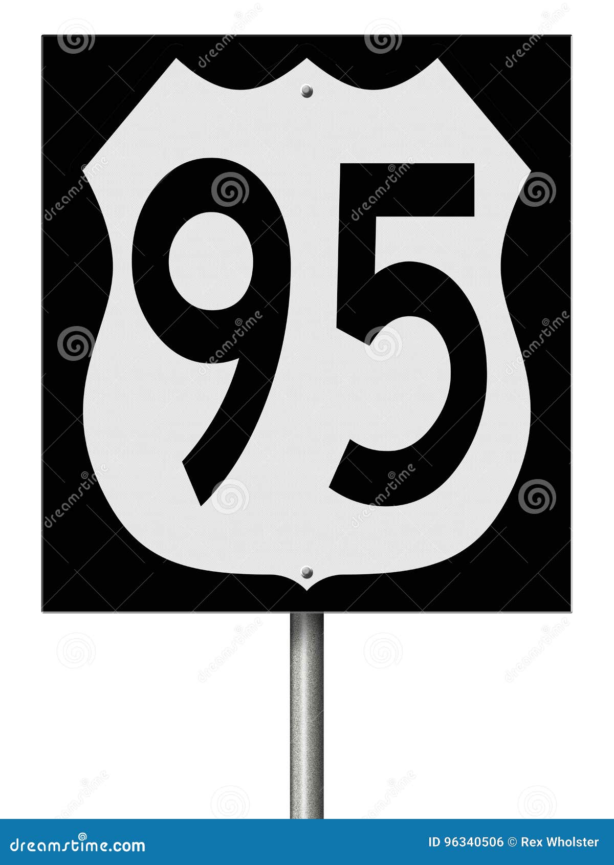 Highway sign for Route 95 stock illustration. Illustration of ...