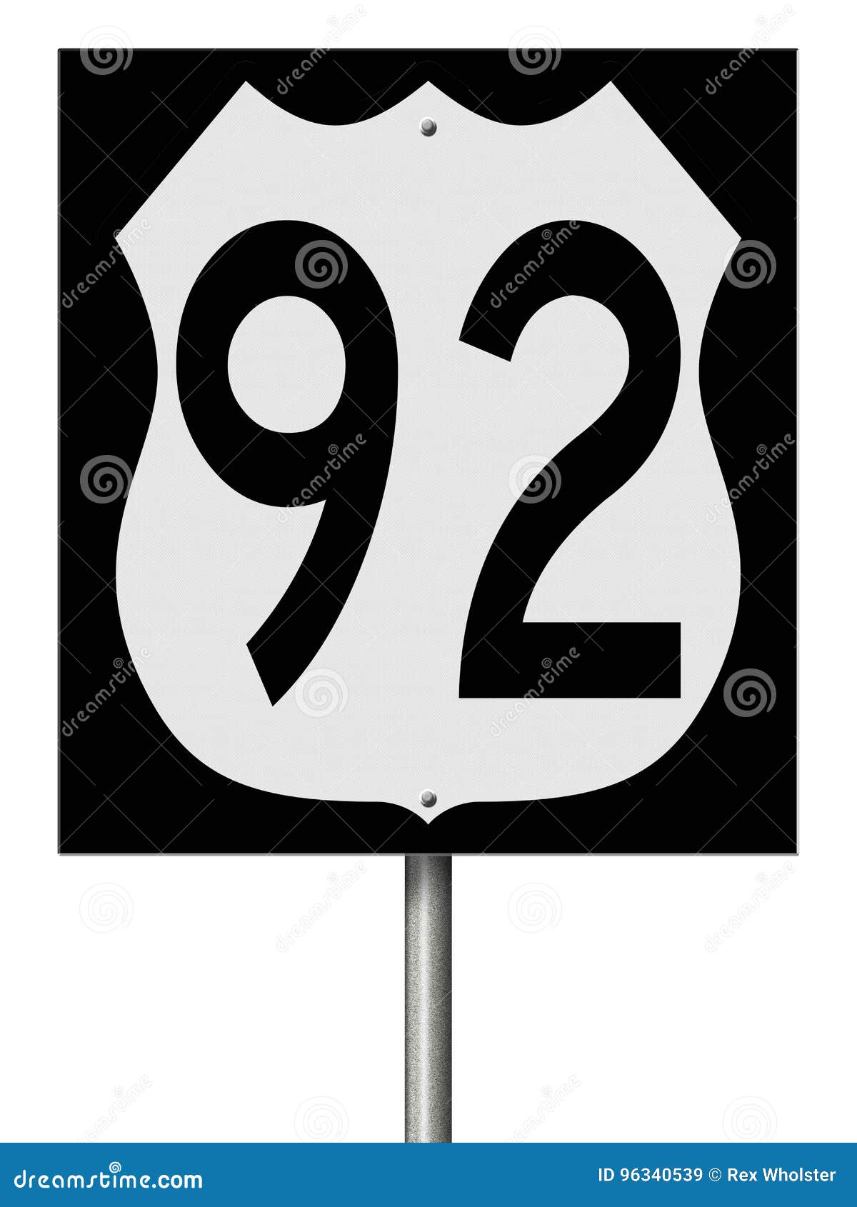 Highway sign for Route 92 stock illustration. Illustration of number ...