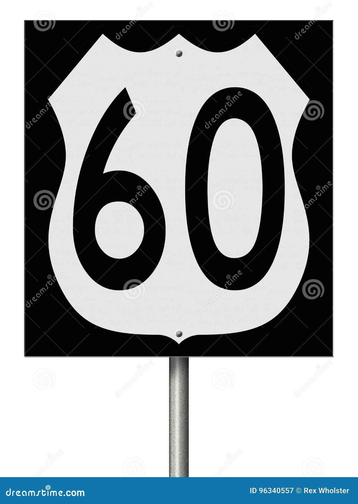 Highway sign for Route 60 stock illustration. Illustration of auto ...