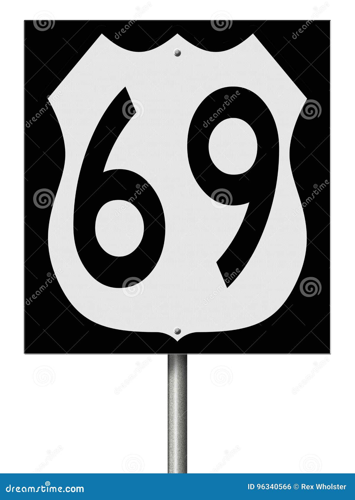 Highway sign for Route 69 stock illustration. Illustration of number ...