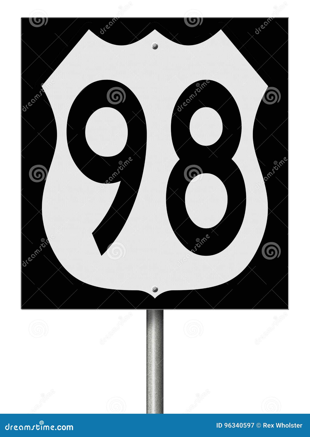 Highway sign for Route 98 stock illustration. Illustration of route ...