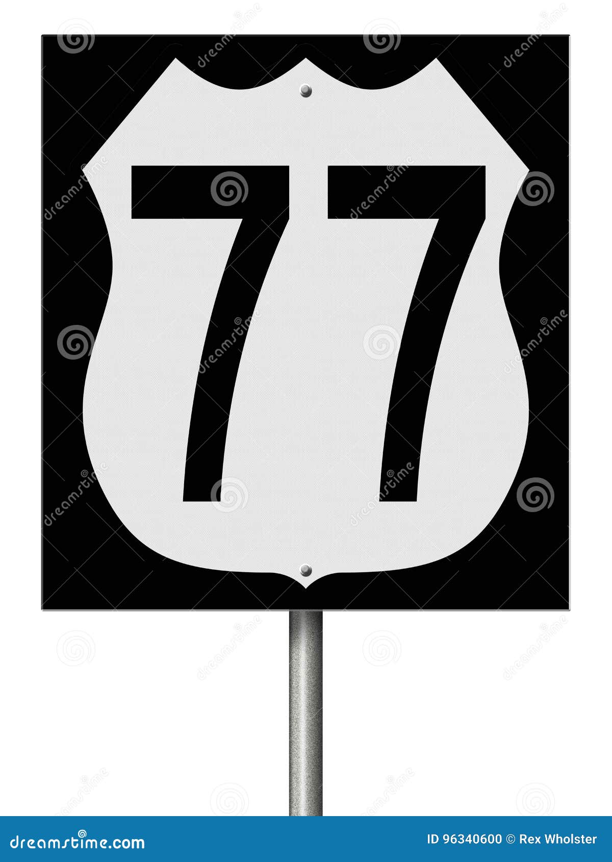 Highway sign for Route 77 stock illustration. Illustration of travel ...