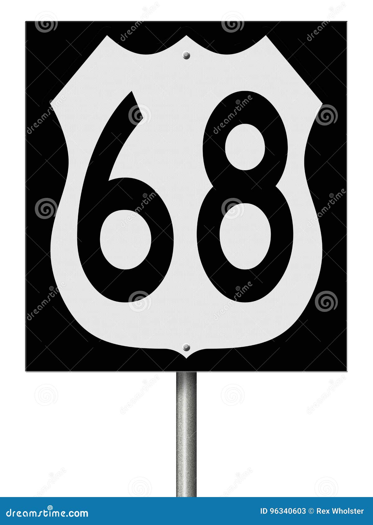 Highway sign for Route 68 stock illustration. Illustration of ...