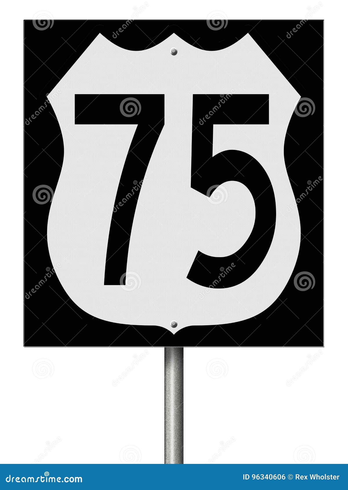 Highway sign for Route 75 stock illustration. Illustration of route ...