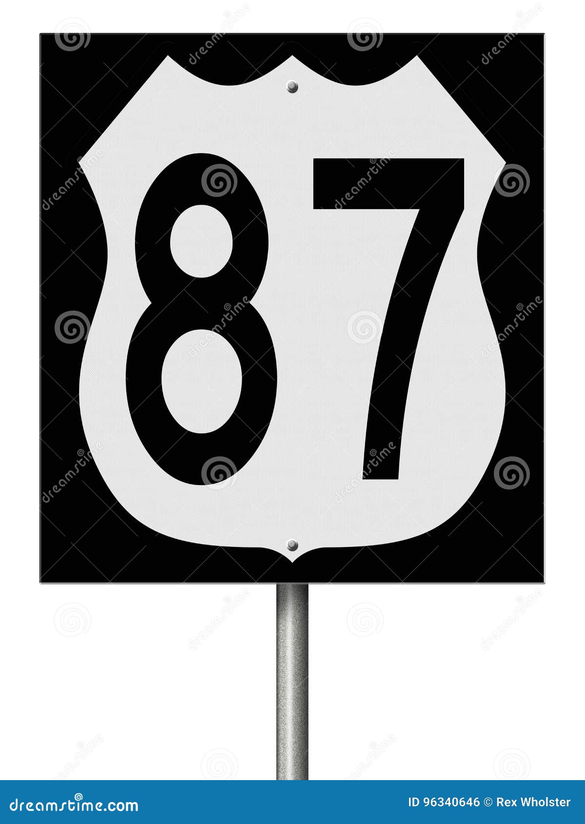 Highway sign for Route 87 stock illustration. Illustration of travel ...