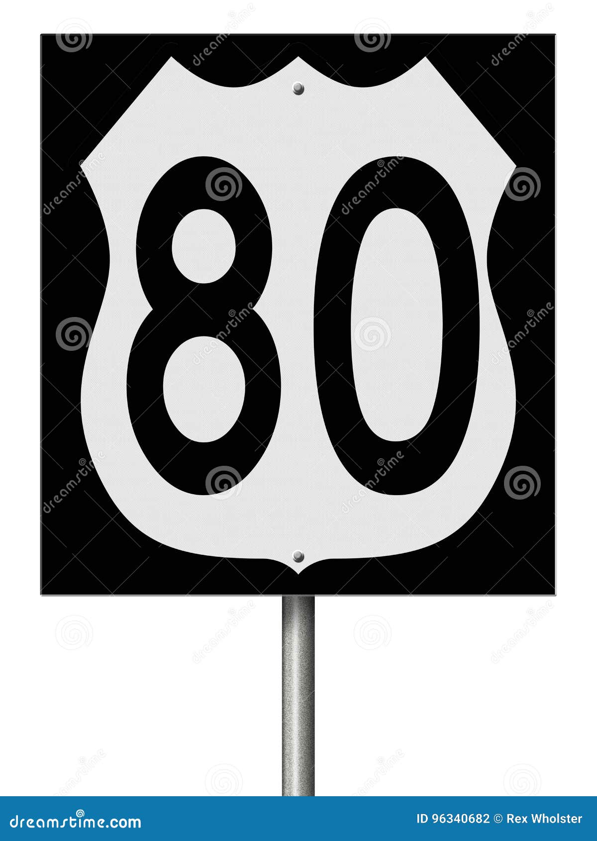 Highway sign for Route 80 stock illustration. Illustration of truck ...