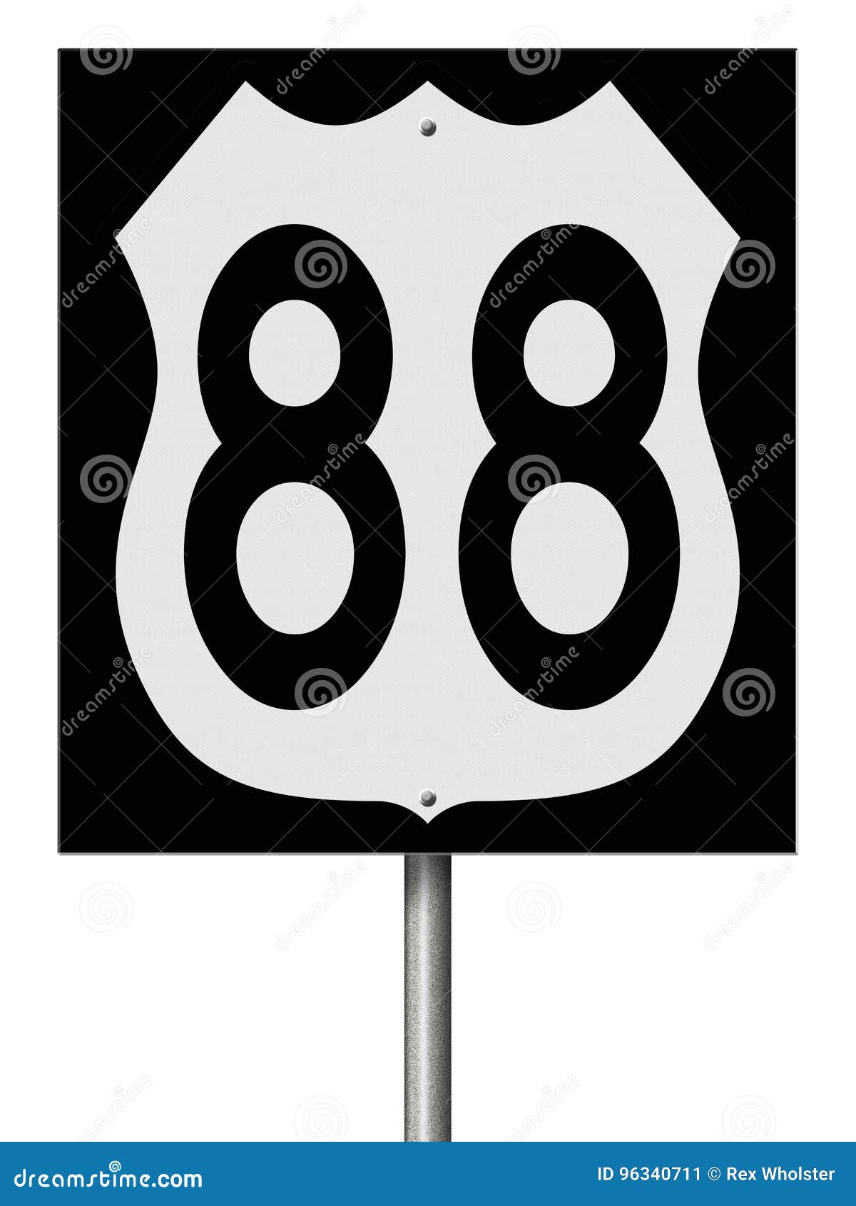 Highway sign for Route 88 stock illustration. Illustration of road ...