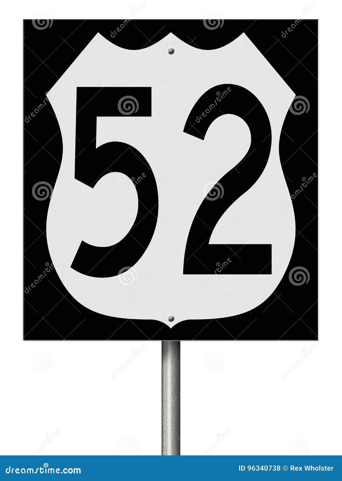 Highway sign for Route 52 stock illustration. Illustration of travel ...