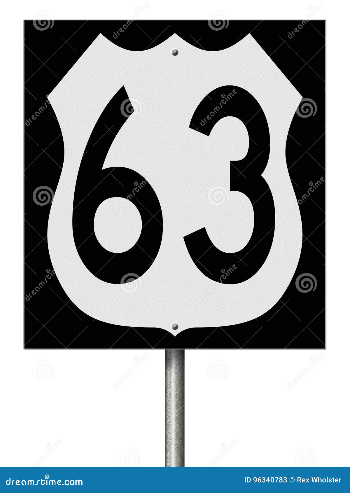 Highway sign for Route 63 stock illustration. Illustration of trucking ...