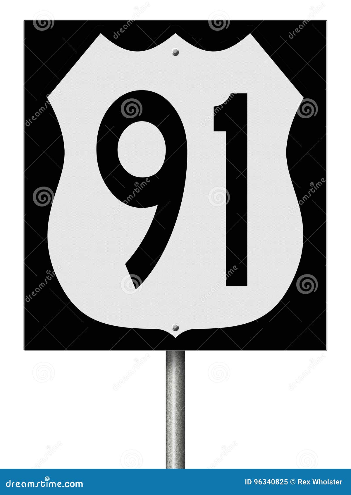 Highway sign for Route 91 stock illustration. Illustration of truck ...