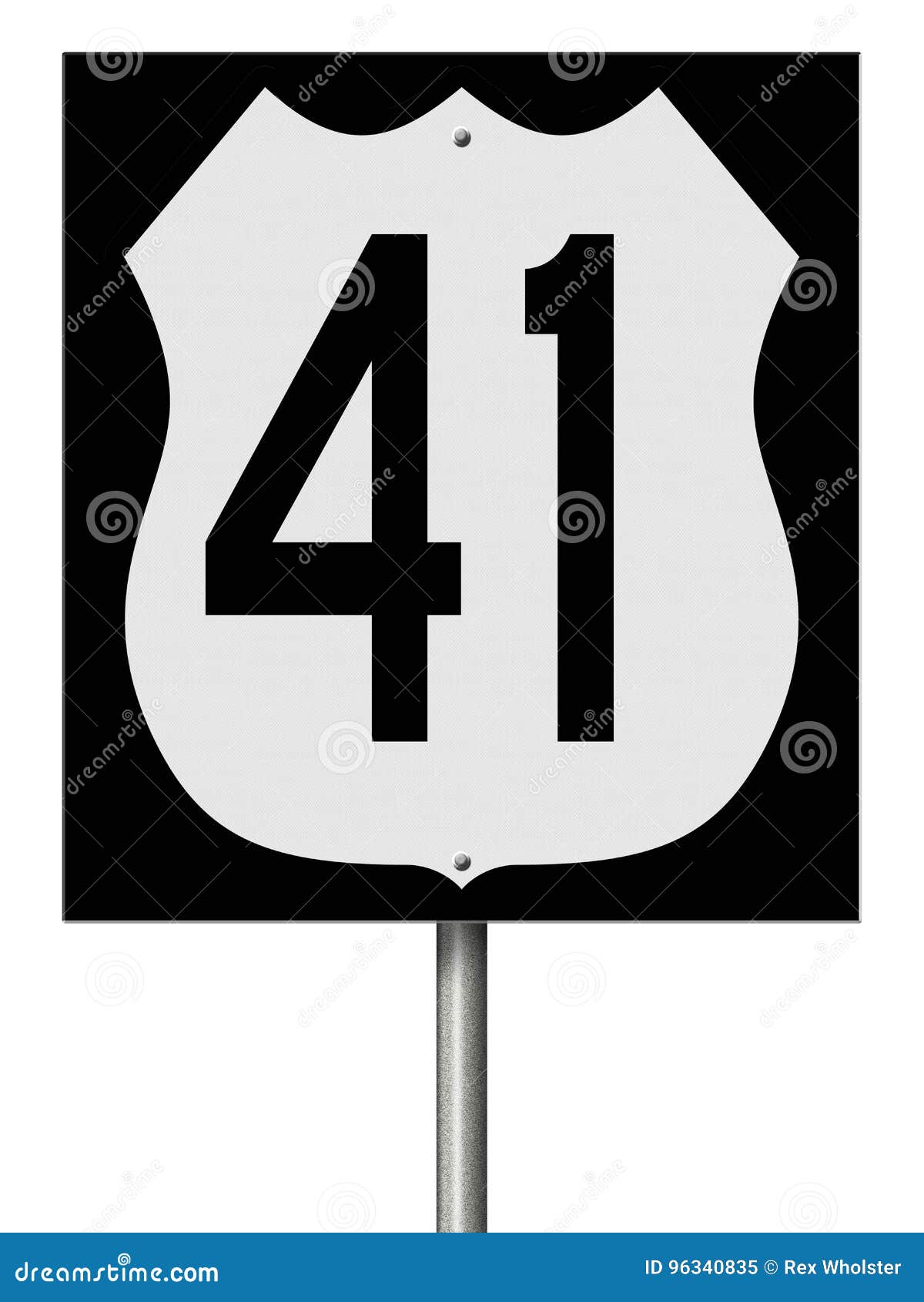 Highway sign for Route 41 stock illustration. Illustration of rendering ...
