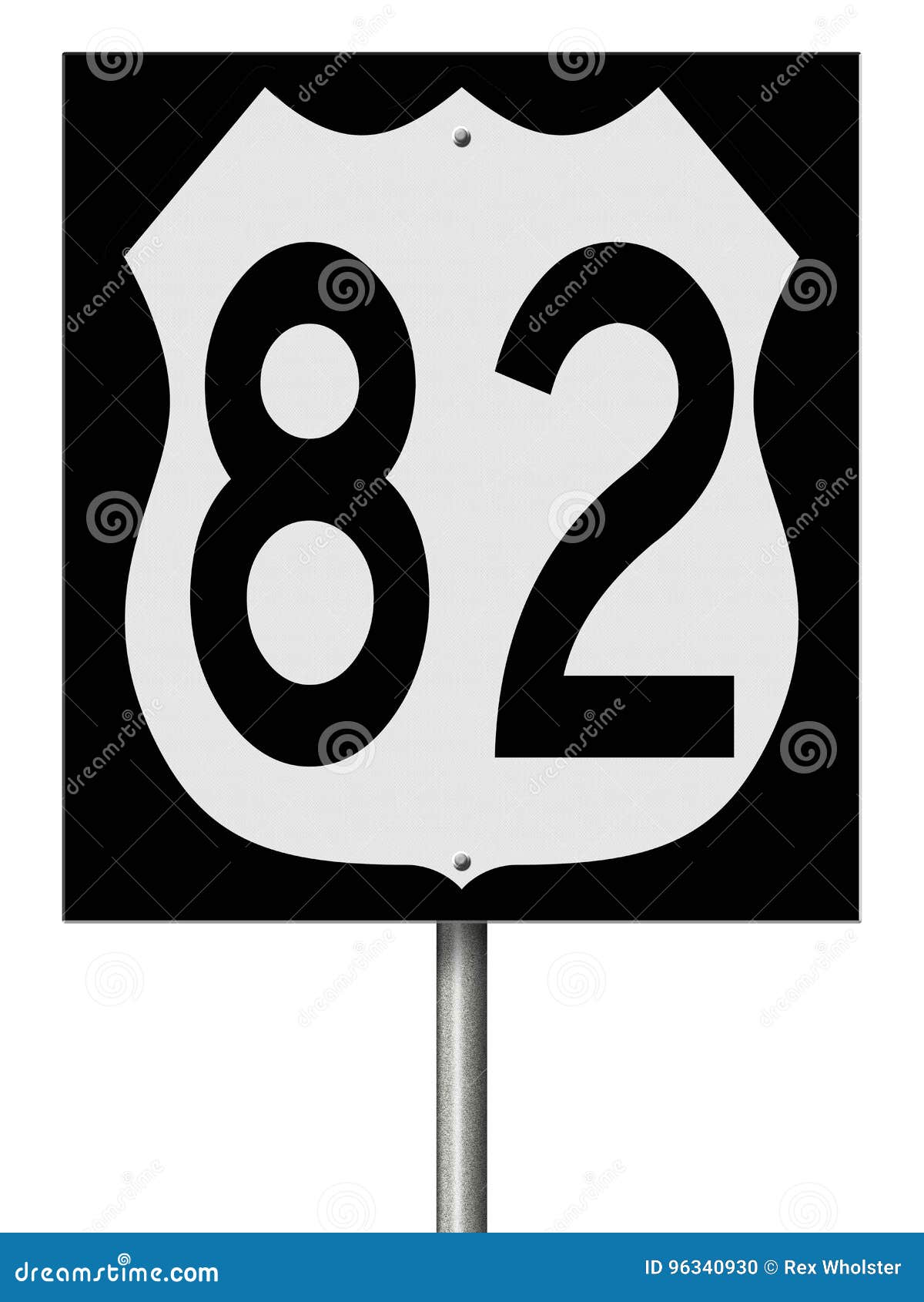 Highway sign for Route 82 stock illustration. Illustration of number ...