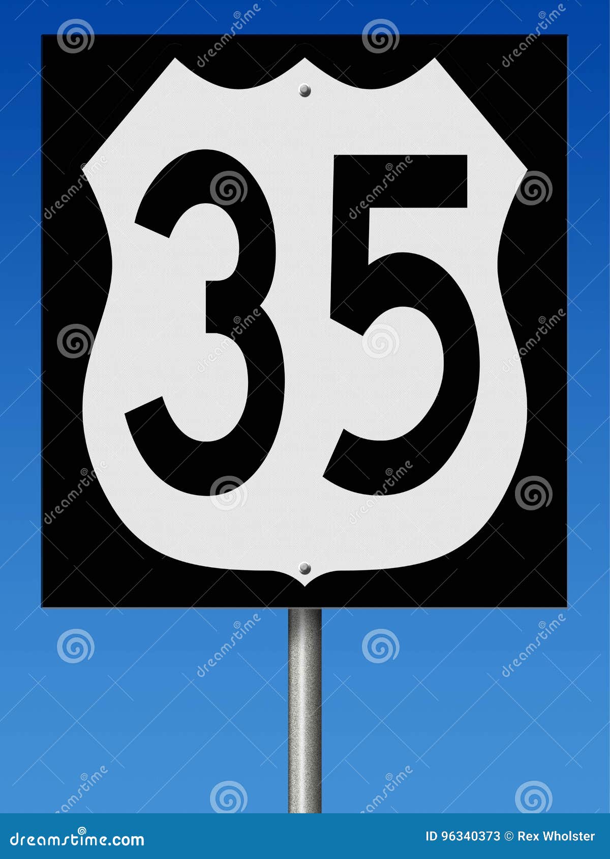 Highway sign for Route 35 stock illustration. Illustration of trucking ...