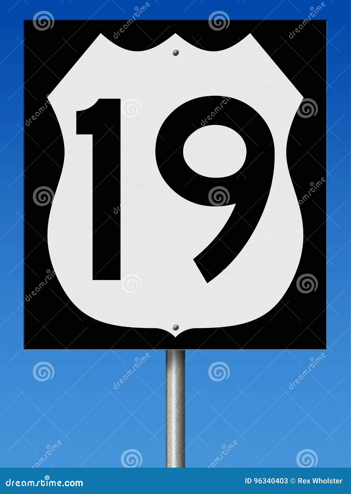 Highway sign for Route 19 stock illustration. Illustration of travel ...