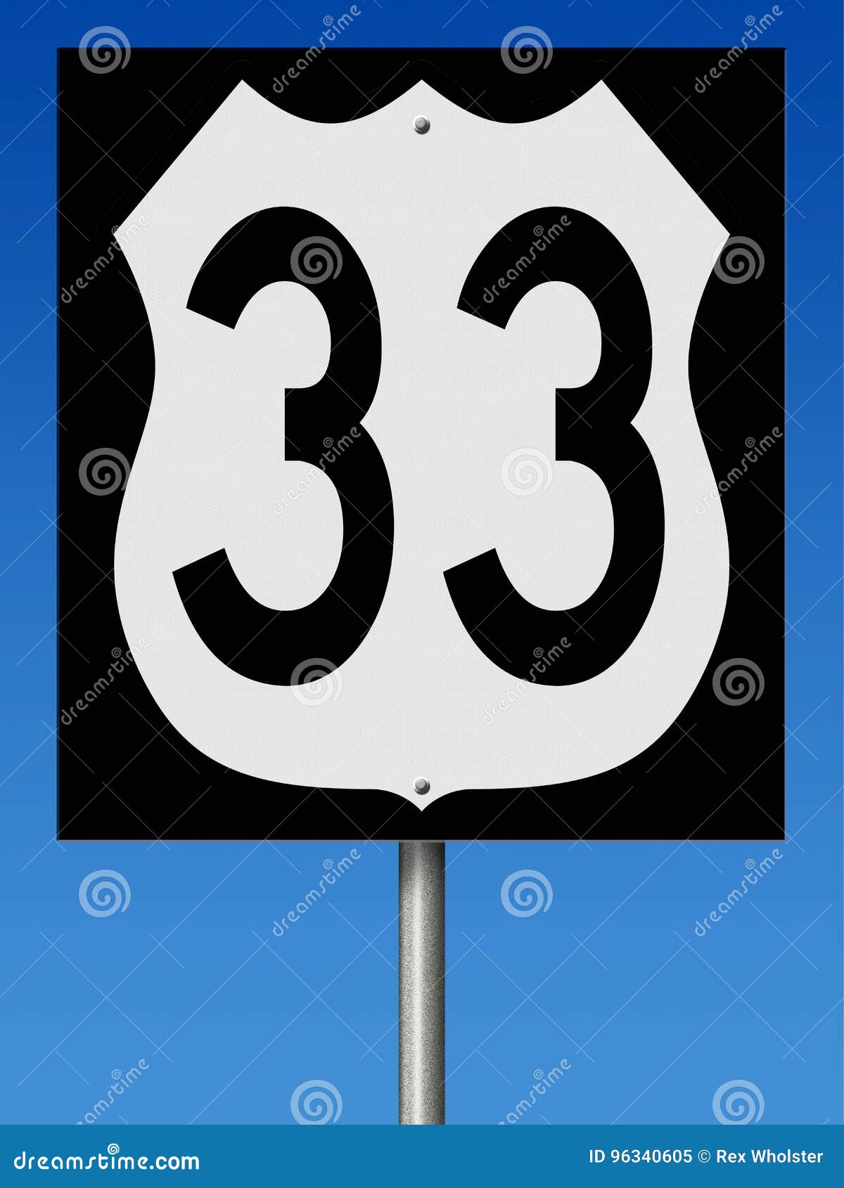 Highway sign for Route 33 stock illustration. Illustration of truck ...
