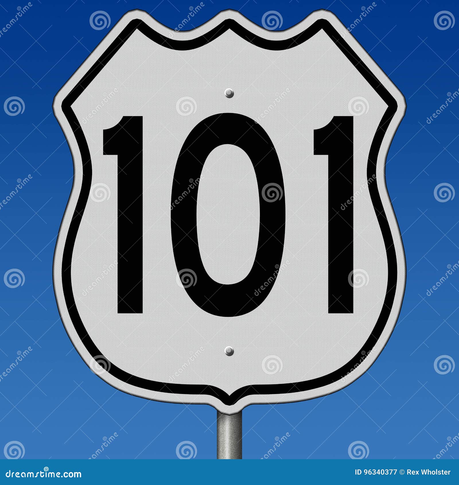 Highway sign for Route 101 stock illustration. Illustration of travel ...