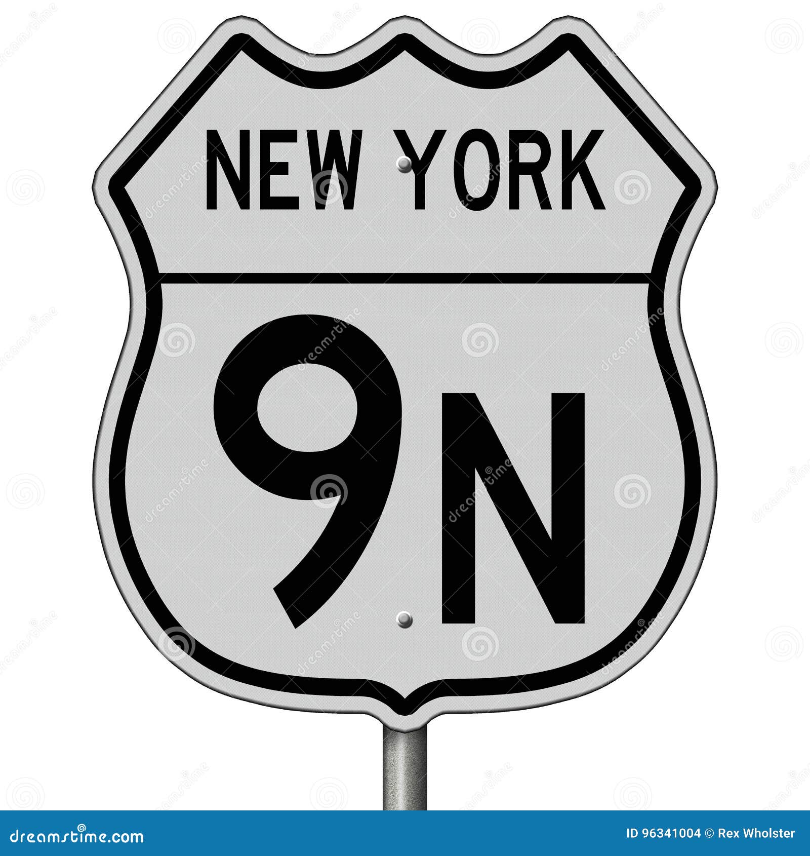 Highway Sign for Route 9N in New York Stock Illustration - Illustration ...