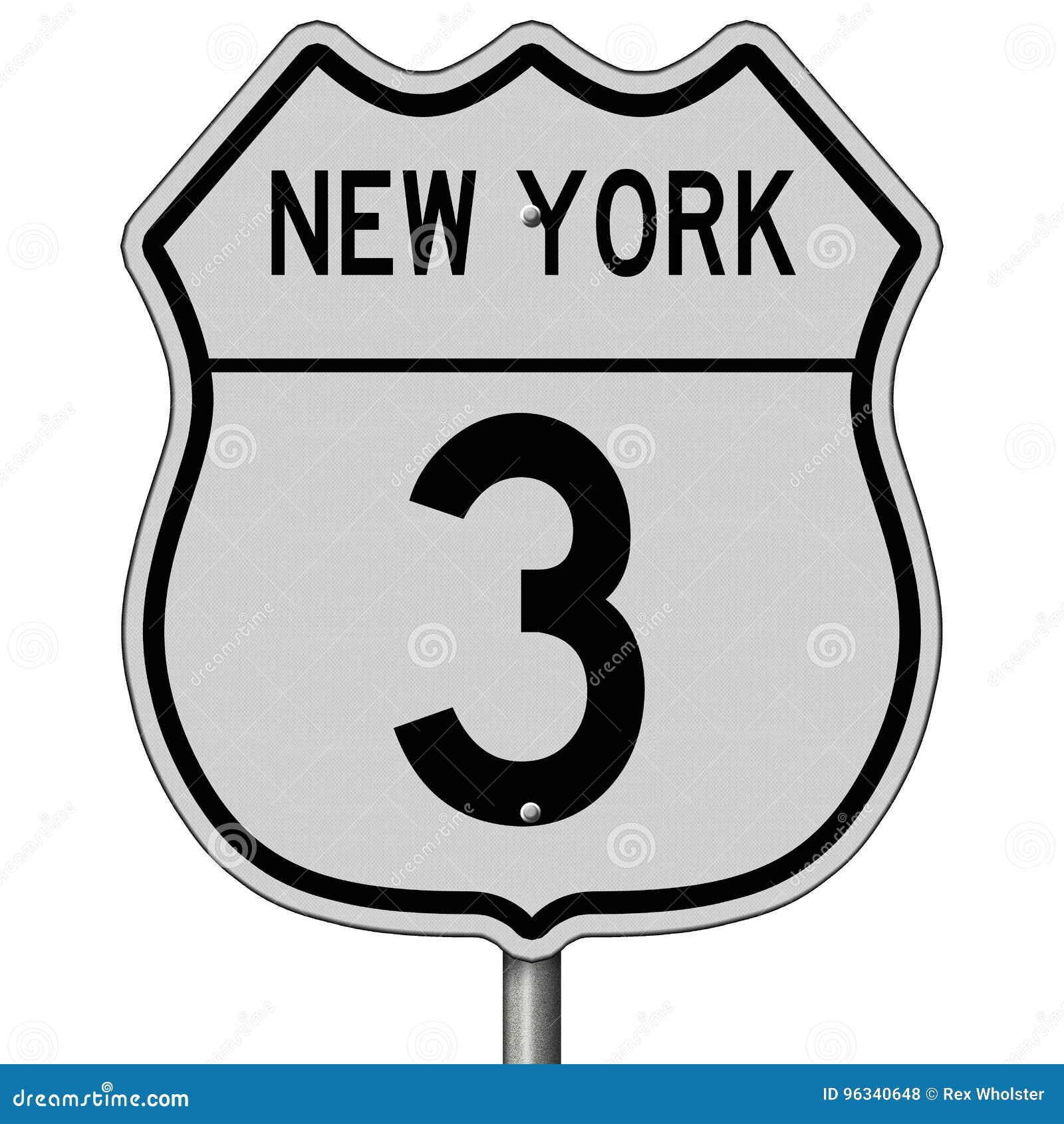 Highway Sign for Route 3 in New York Stock Photo - Image of travel ...
